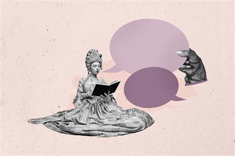 복합 예술 3d 창조적 인 이미지 콜라주 의 진지한 소녀 공주 보류 도서 소설 리더 손 팁 거품 통신 아이콘 합성 이미지에 대한 스톡 사진 및 기타 이미지 Istock