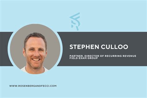 Partner Spotlight Stephen Culloo Specialist In Recurring Revenue Field Exams