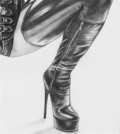 Dominatrix Art Print Of Original Art Hand Drawing 187 Nudeartcrafts