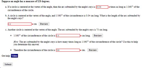 Solved Suppose An Angle Has A Measure Of 125 Degrees At The Chegg Com