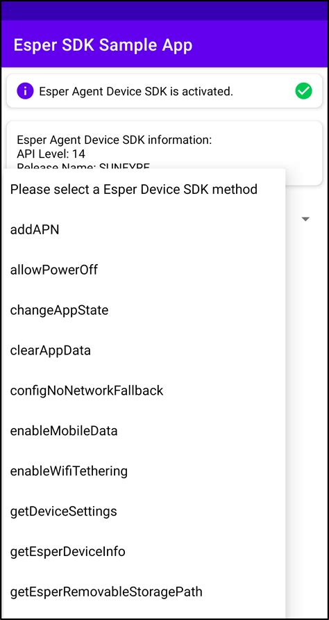 github esper io esper device sdk usage sample app
