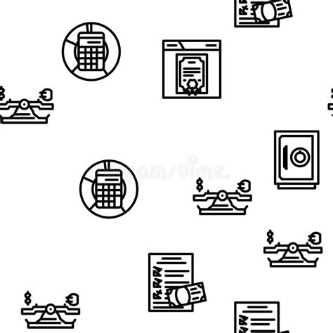 Asset Management Digital Business Vector Seamless Pattern Stock