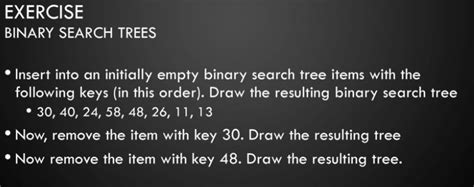 solved exercise binary search trees insert into an
