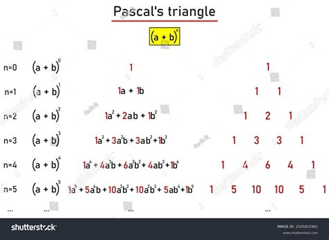 comparing binomial coefficients expression plus b stock vector royalty