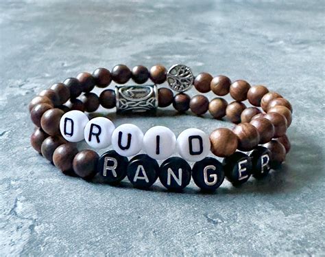 Wood Bead Dandd Character Class Bracelets Dungeons And Dragons Accessories Critical Role Fan