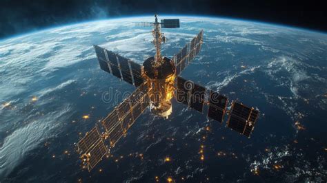 Satellite In Low Earth Orbit Transmitting Telemetry Signals For Global
