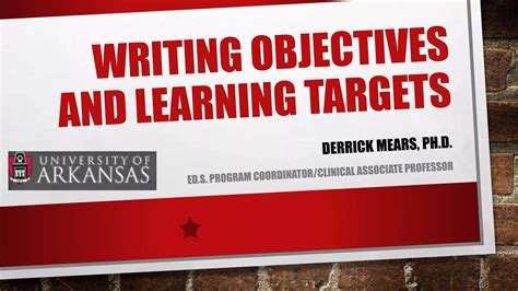 Writing Objectives And Learning Targets Ppt