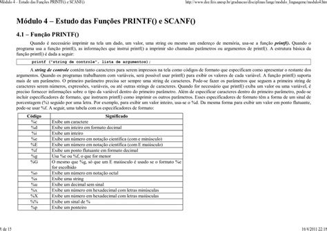 PDF Módulo 4 Estudo das Funções PRINTF e SCANF DOKUMEN TIPS