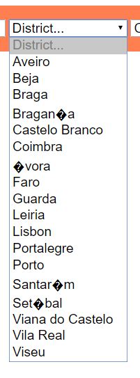 Mysql Php Mysqli Populated Select Has Diamond Question Marks In It