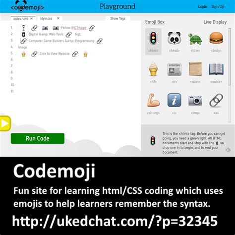 html coding emoji of the emoji characters in the left column within a