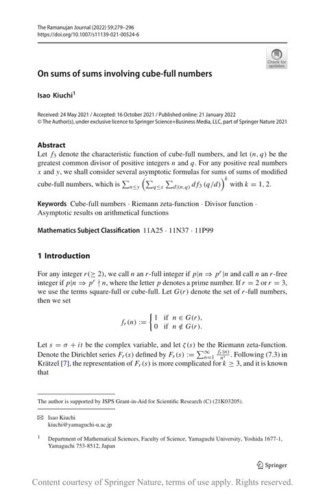 On Sums Of Sums Involving Cube Full Numbers