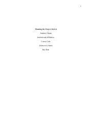 Planning The Project Week 4 Edited Docx 1 Planning The Project Week 4 Babe S Name