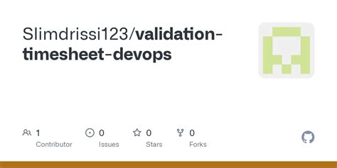 GitHub Slimdrissi123 Validation Timesheet Devops