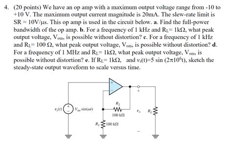solved 4 20 points we have an op amp with a maximum