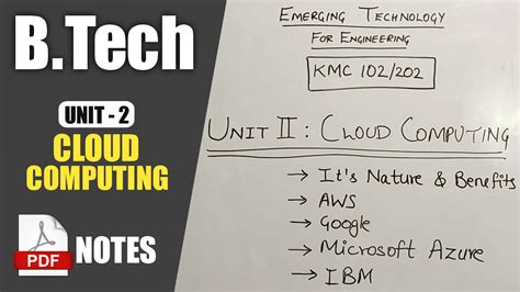 Cloud Computing B Tech Aktu Pdf Notes Download For First Year Emerging Technology For