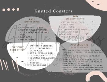 Beginner Knitting Project By MrsNeillFCS TPT