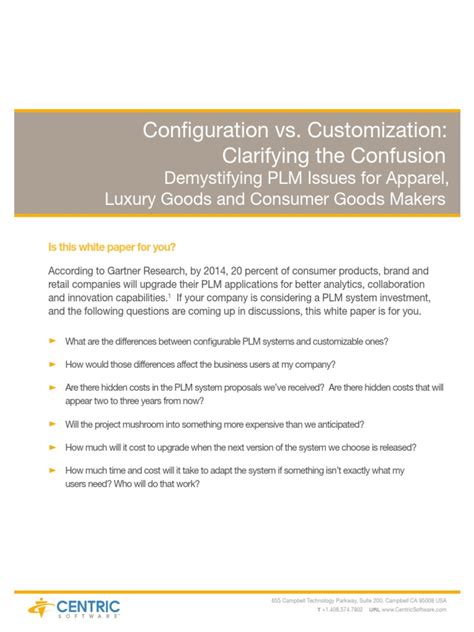 Configuration Vs Customization Clarifying The Confusion Pdf Total Cost Of Ownership