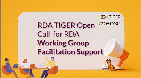 Open Call For Rda Working Group Facilitation Support