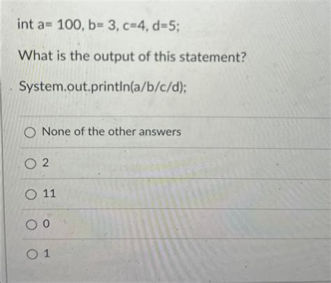 Solved Int A100b3c4d5what Is The Output Of This