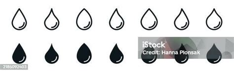 물방울 아이콘 세트입니다 물방울 아이콘 컬렉션 모양 아이콘을 드롭합니다 혈액 또는 기름 방울 아이콘입니다 배관 로고입니다 벡터 일러스트 레이 션 건강관리와 의술에 대한 스톡
