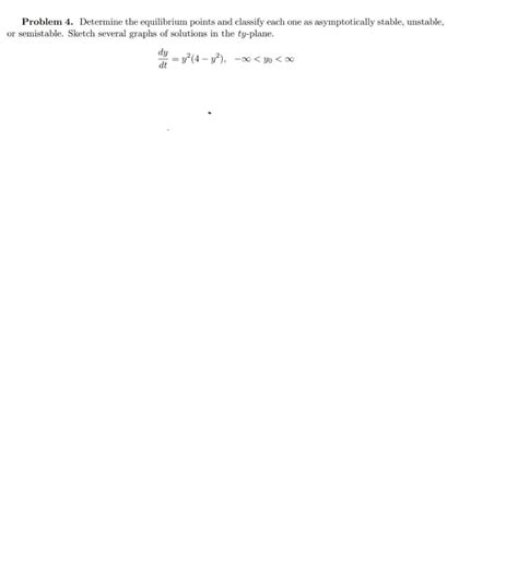 Solved Problem Determine The Equilibrium Points And Chegg