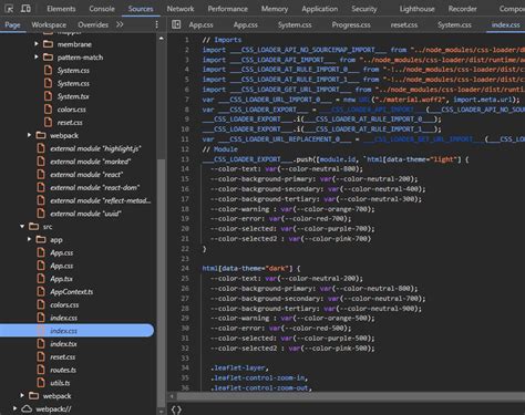 Javascript Css Files In Devtool Inspector Are Not Clean Stack Overflow