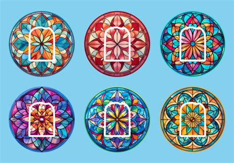 Stained Glass Mandalas 6 Patch Set Omnipod Overlays The Sugar Patch