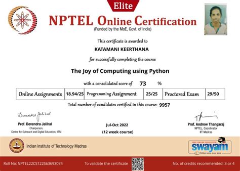 Hello Connections I Have Successfully Completed The The Joy Of Computing Keerthana Katamani