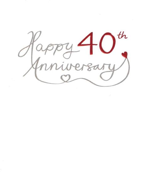 40 Year Anniversary Card Verses 40 Gorgeous Ruby Wedding Anniversary