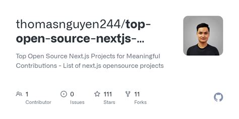 Github Thomasnguyen244top Open Source Nextjs Projects Top Open Source Nextjs Projects For