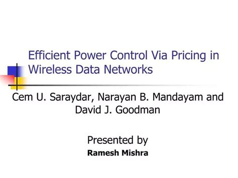 ppt efficient power control via pricing in wireless data networks