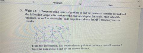 Solved Write A C Program Using Prims Algorithm To Find