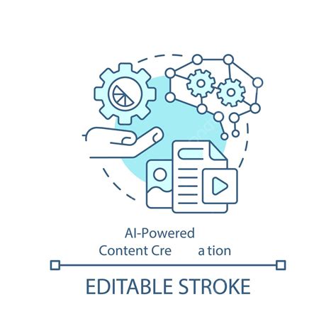 Ai Powered Content Creation Turquoise Concept Icon Promotion Artificial