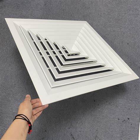 Hvac Air Conditioning System Ventilation Aluminum Architectural Ceiling 4 Way Square Diffuser