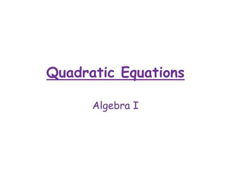 Ppt Quadratic Equations Powerpoint Presentation Free Download Id