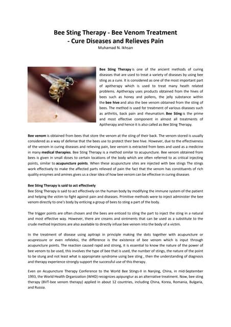 Bee Sting Therapy Pdf