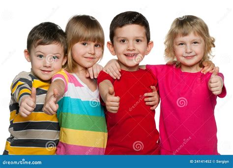 Grupo De Cuatro Niños Foto De Archivo Imagen De Retrato 24141452