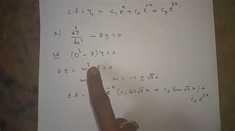 Finding Complementary Function Cf Youtube