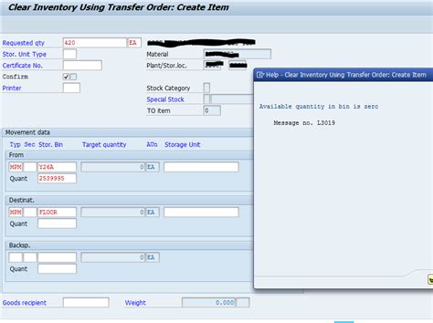 Solved Error Available Quantity In Bin Is Zero While Crea Sap