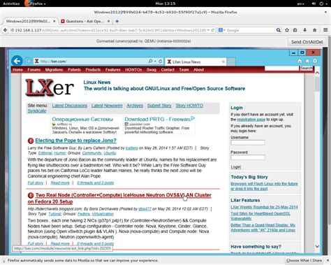 Two Real Node Controller Compute RDO IceHouse Neutron OVS VLAN Cluster On Fedora Setup