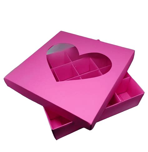 Кутия за бонбони Сърце цикламена 16 бр 15 х 15 х 4 см Cake Tools Сладкарското магазинче