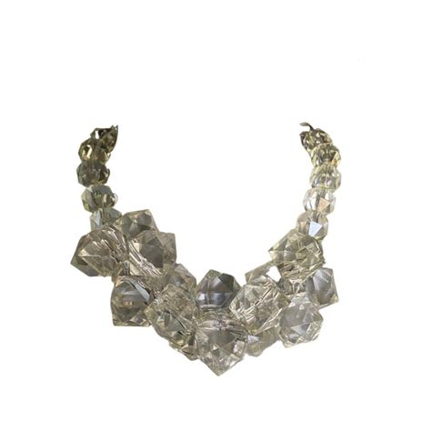 1970s Vintage Chunky Block Lucite Statement Necklace For Sale At 1stdibs
