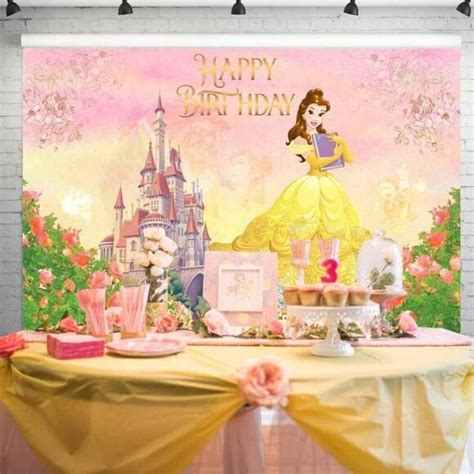 Party Supplies Princess Belle Backdrop For Birthdayparty 75ft Poshmark