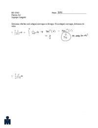 Integral Test Calc 2 Exercises Calculus Docsity