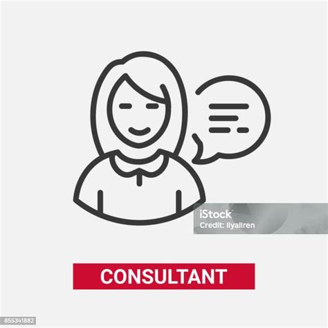 컨설턴트현대 벡터 라인 디자인 단일 아이콘입니다 질의응답에 대한 스톡 벡터 아트 및 기타 이미지 질의응답 개념 개념 기호