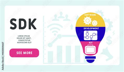 Vector Website Design Template SDK Software Development Kit Acronym Business Concept