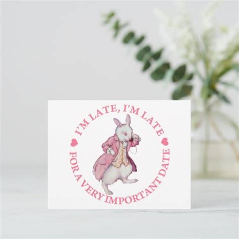 Im Late Im Late For A Very Important Date Postcard Zazzle