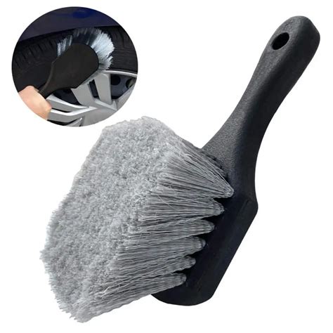 차량용 무해한 휠 청소 브러시 디테일 브러시 짧은 핸들 타이어 림 세척 브러시 Aliexpress