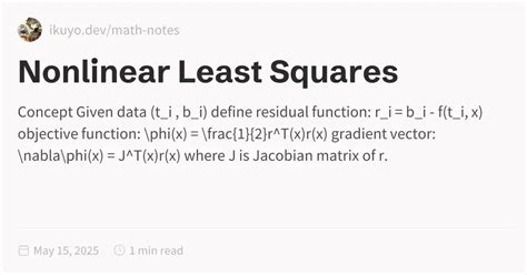 Nonlinear Least Squares