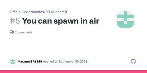 You Can Spawn In Air Issue Officialcodenoodles D Minecraft Github